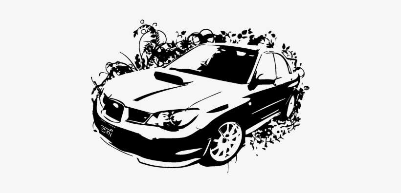 Subaru Vector Line Drawing Banner Black And White Stock - Subaru ...