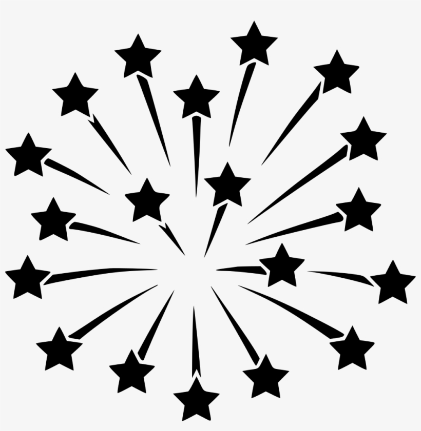 Fireworks Stars Bw - Transparent 4th Of July Icon PNG Image ...