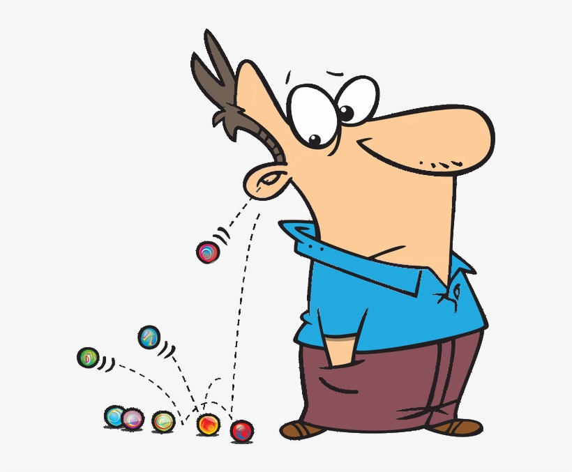Marbles Rolling Out Of Cartoon Man's Ear - Loosing My Marbles Clip Art ...