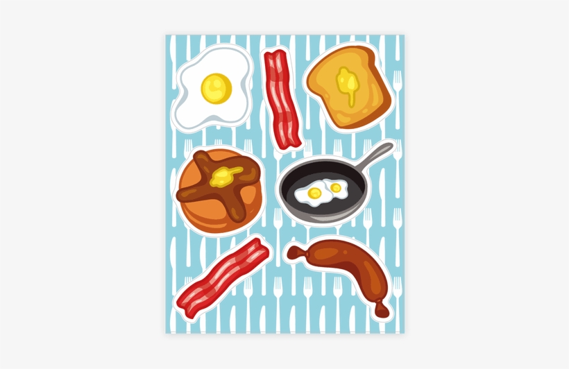 Breakfast Food Sticker/decal Sheet - Breakfast PNG Image | Transparent ...