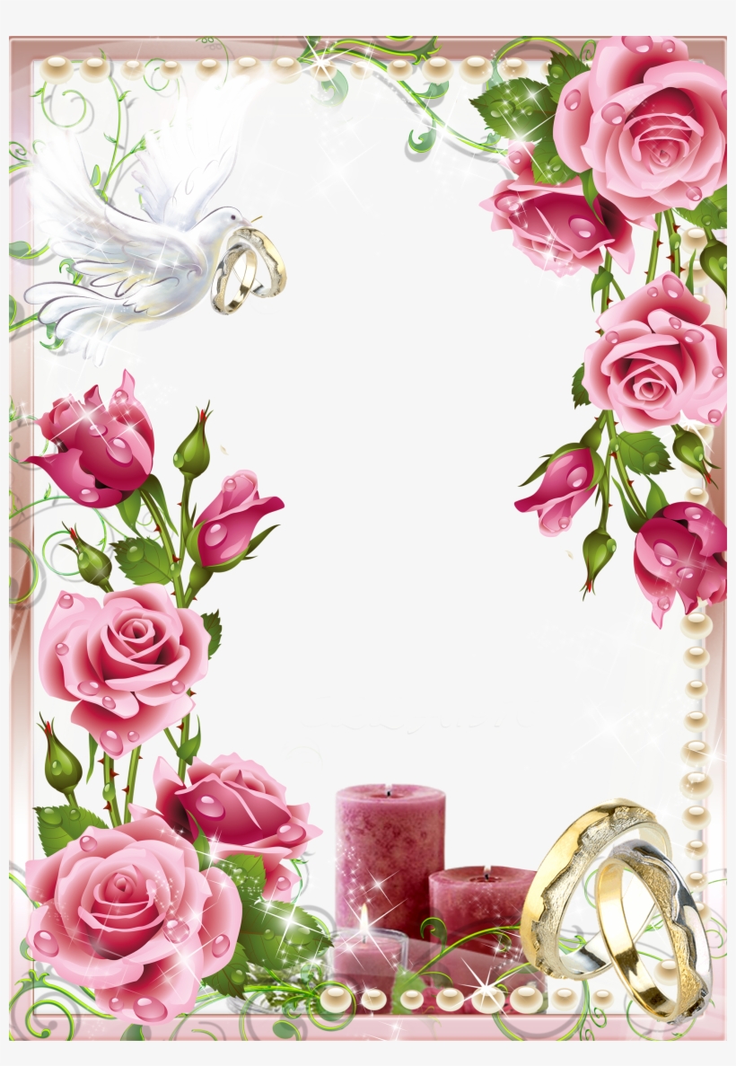 Soft Pink Wedding Photo Png Frame - Wedding Frame Pink Png PNG Image ...
