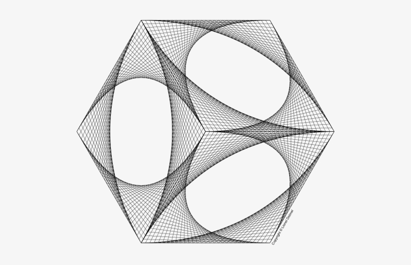 Curve Stitch Isometric Cube - Mathematical Patterns And Designs PNG ...