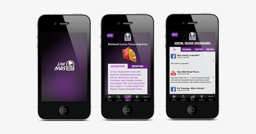 Taco Bell Mobile App - Iphone 4 PNG Image | Transparent PNG Free ...