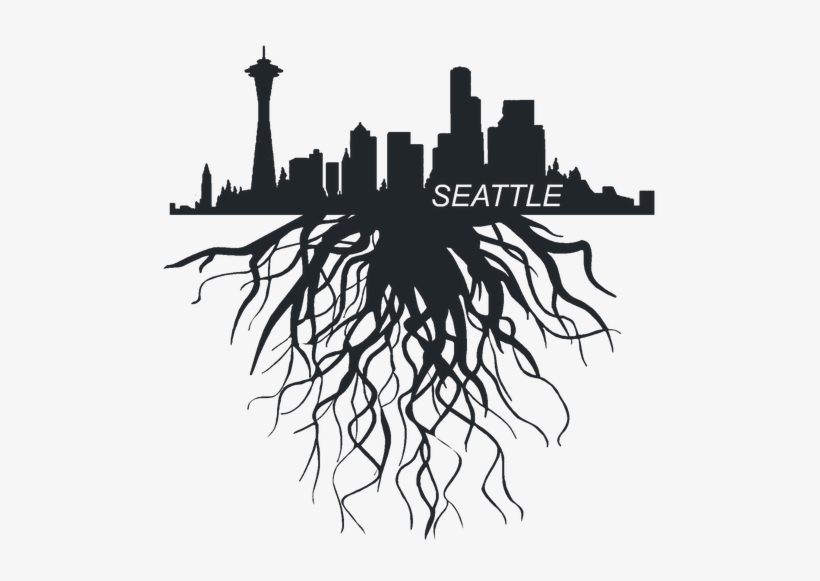 My Roots© Crew Neck Tee - Downtown Seattle PNG Image | Transparent PNG ...