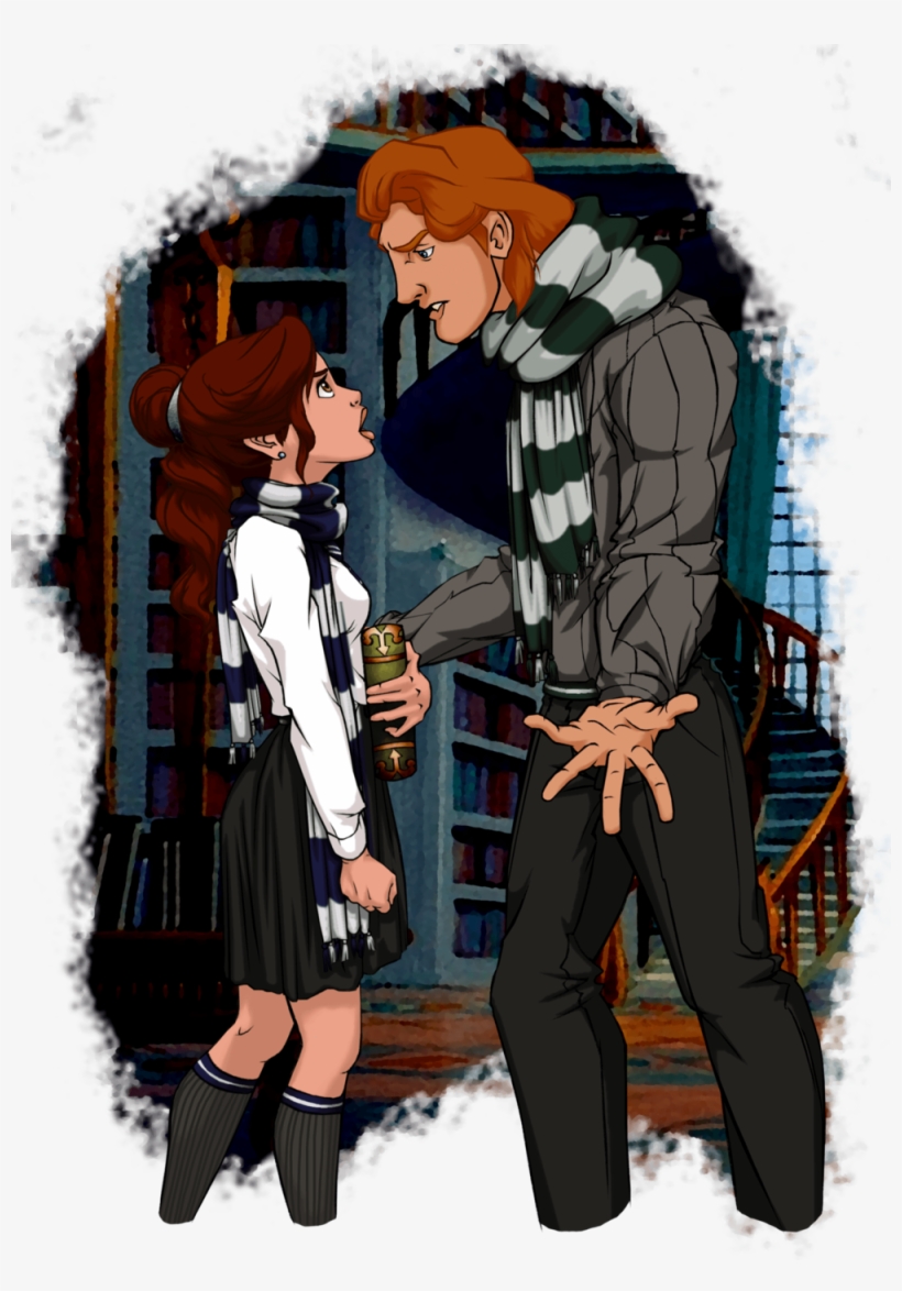 Belle And Prince Adam - Disney Princess Hogwarts PNG Image ...