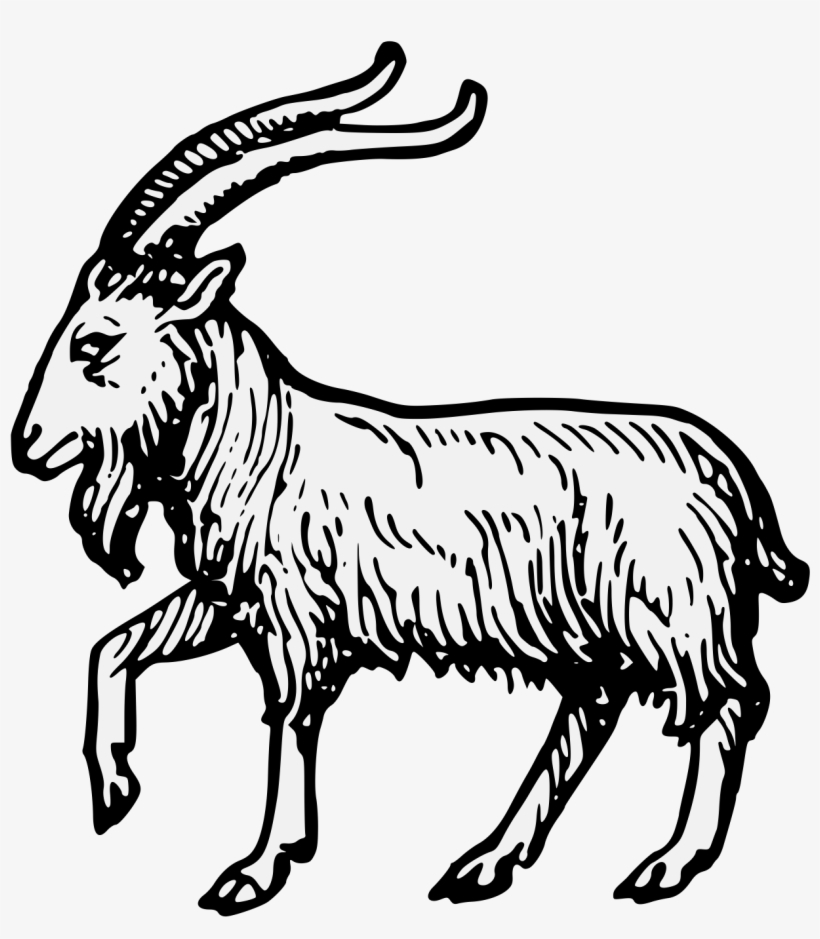 Goat Clip Traceable - Heraldic Goat PNG Image | Transparent PNG Free ...