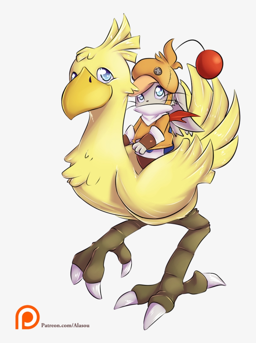 Chocobo Rider By Alasou On Deviantart Banner Royalty - Chocobo Ffta PNG ...
