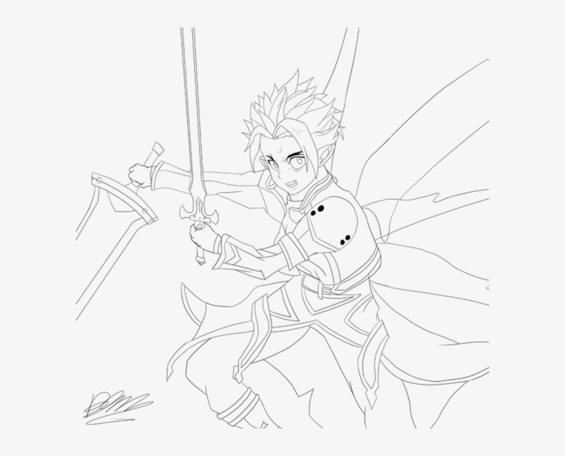 Sword Art Online - Line Art PNG Image | Transparent PNG Free Download ...