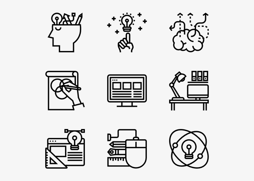 Download Design Thinking - White Icons Png | Transparent PNG Download ...
