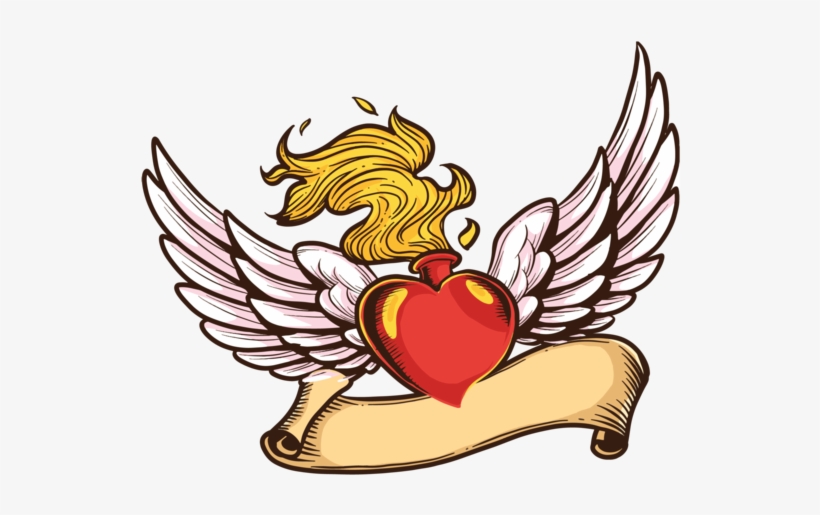 Flaming Heart Vector Illustration - Vector Graphics PNG Image ...