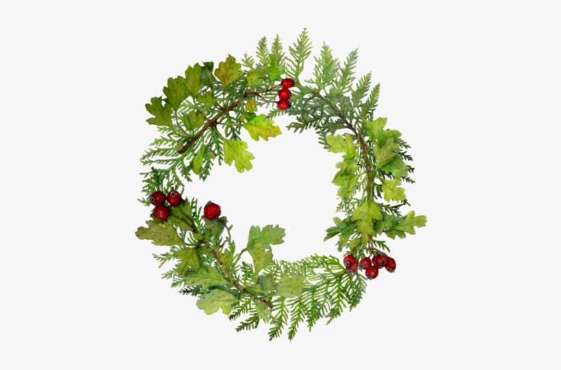 #yule Wreath In Watercolor - Christmas Tree Circle Png PNG Image ...