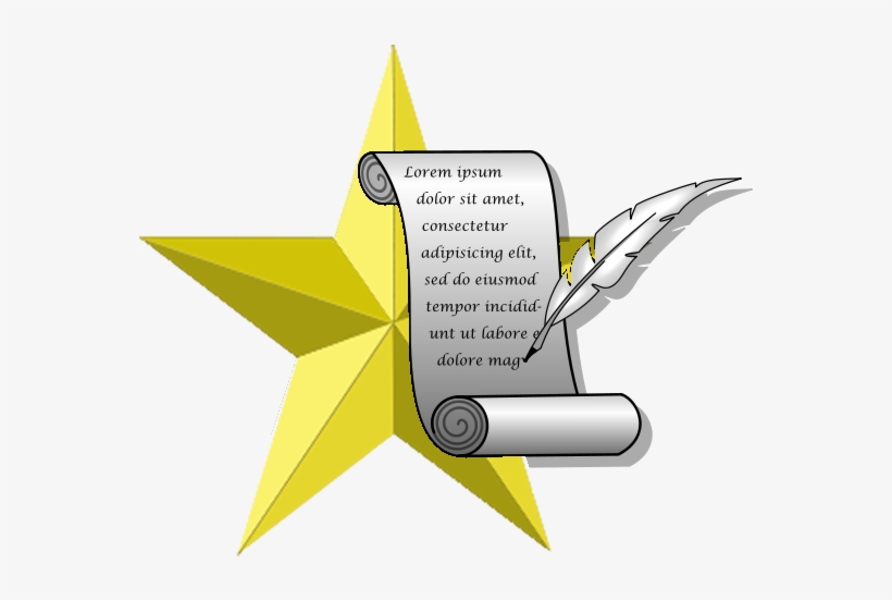 Golden Writing Star - Writing File PNG Image | Transparent PNG Free ...