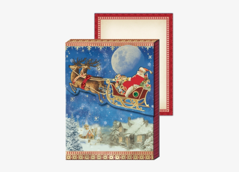 Santa's Sleigh Pocket Note Pad - Punch Studio Christmas Holiday Pocket ...