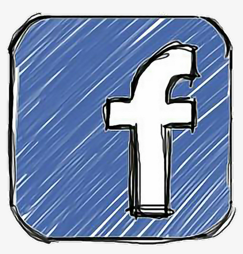 Facebook Blue White Icon Overlay Grunge Sticker Aes - Small Icon Image ...