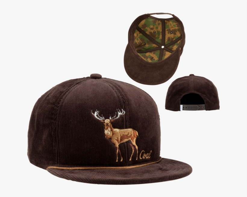 Coal The Wilderness Brown Corduroy Deer Snapback Cap - Coal Wilderness Mens Hat PNG Image ...