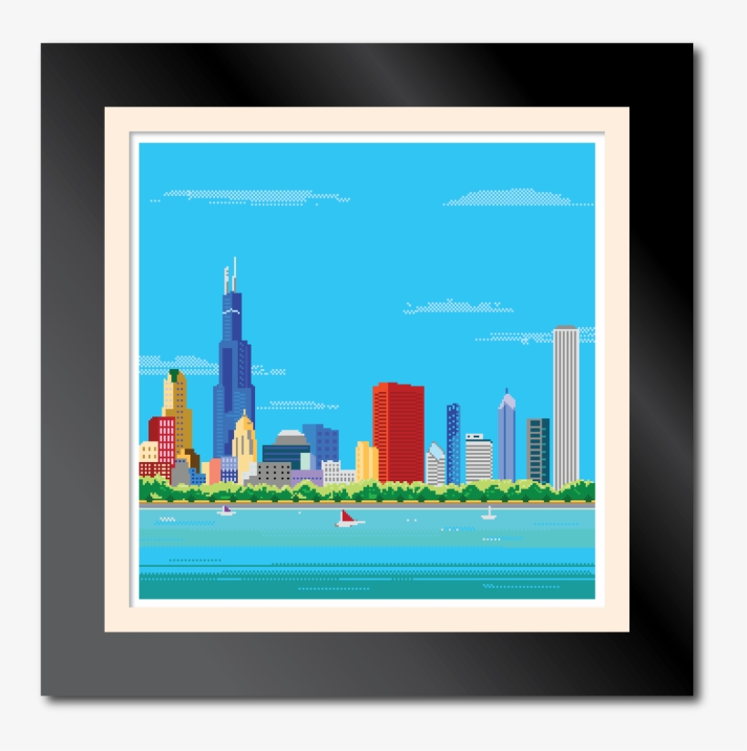 8-bit Chicago Skyline - Chicago Skyline 8 Bit PNG Image | Transparent ...