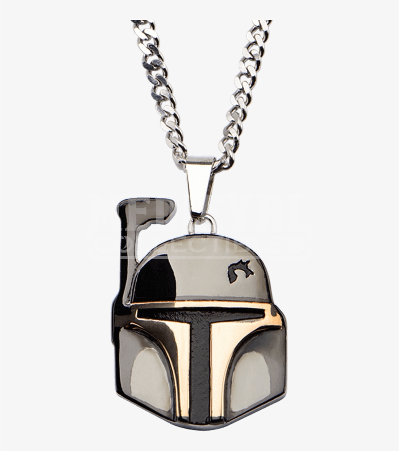 "boba Fett Helmet Pendant With Chain" PNG Image | Transparent PNG Free ...