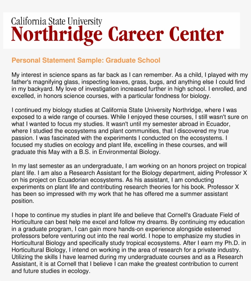 Science Graduate School Personal Statement Main Image - California ...