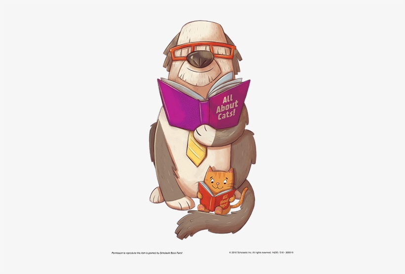 Reading Dog And Cat - Scholastic Spring Book Fair 2018 PNG Image ...