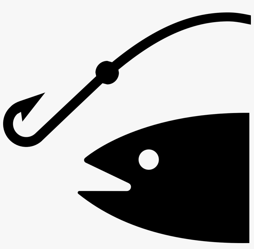 Fish With Hook - Fishing Icon Vector PNG Image | Transparent PNG Free ...