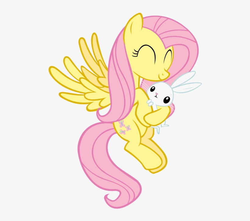 Image Fluttershy Hugging Angel - My Little Pony Fluttershy And Angel ...