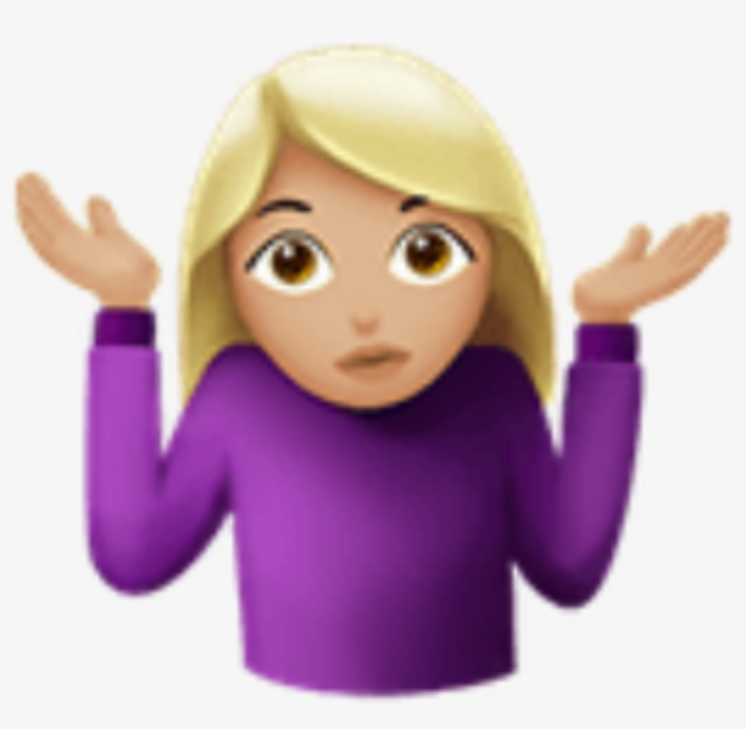 Download Idk Idc Emoji Girl Iphone Imoji Png Idk Girl Shrug Emoji