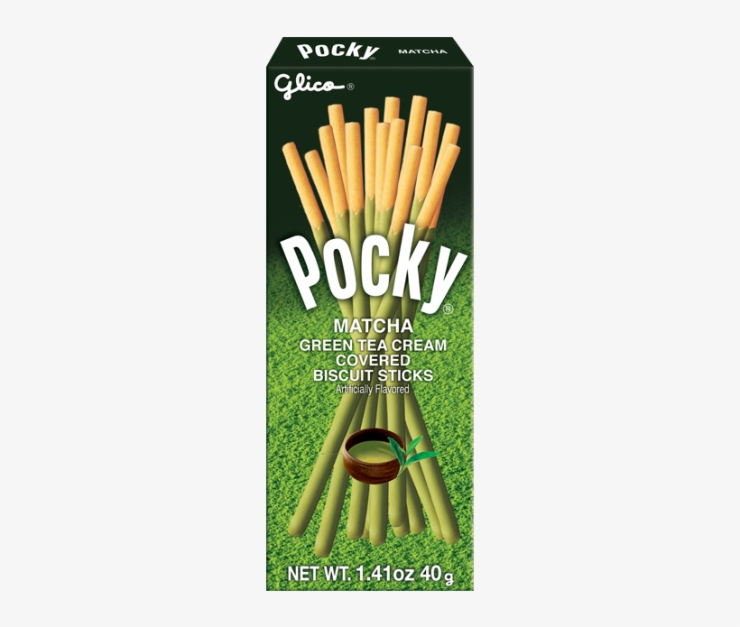 Pocky Matcha - Pocky Matcha Green Tea Covered Biscuit Sticks, 1.41 PNG ...