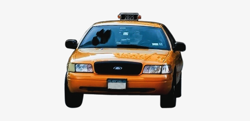 This Front View Of A Taxi Is Cutout And Ready To Be - Taxicab PNG Image ...