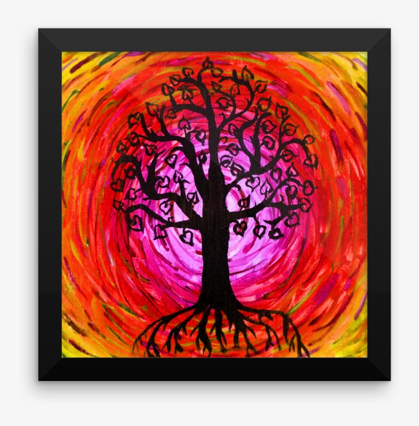 Framed Square Orange Tree Of Life Print Show Here 10x10" - Tree Of Life ...