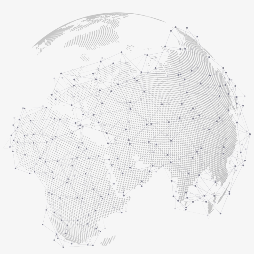 Illustrated Globe With Data Points - Globe In Dots Png Hd PNG Image ...