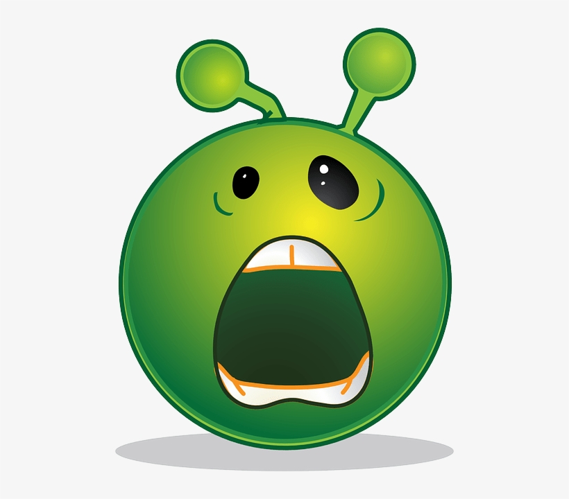 Scared Scream Emoji - Alien Smiley PNG Image | Transparent PNG Free ...