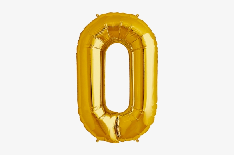 Number Zero 0 Jumbo Gold Foil Balloon - Gold Balloon Letter O PNG Image ...