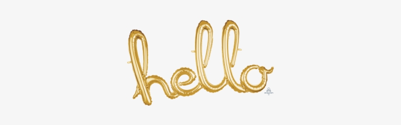 Download 39" 'hello' Script In Gold - Silver Hello Balloon ...