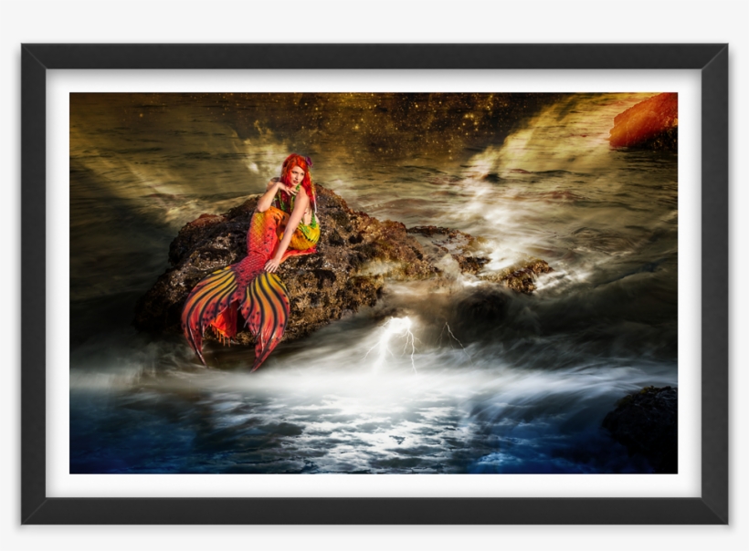 Luma Mermaid Dream Matte Print In Rustic Frame PNG Image | Transparent ...