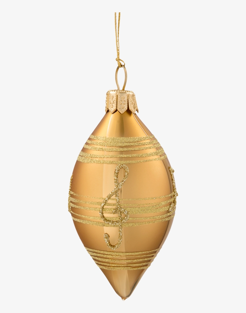 Christmas Ornament, Gold With Musical Notes - Gold PNG Image ...