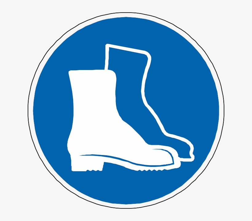 Foot Protection, Boots, Blue, Sign, Symbol, Icon - Mandatory Action ...
