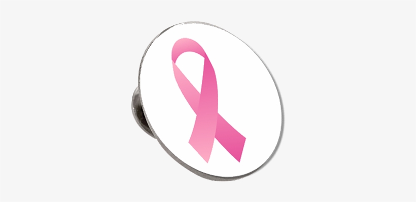 Download Pink Ribbon Circle Pin Turned Psd White - Lapel Pin ...