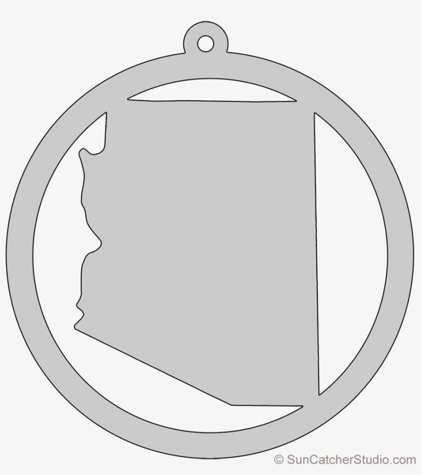 Arizona Map Circle Free Scroll Saw Pattern Shape State - Arizona PNG ...