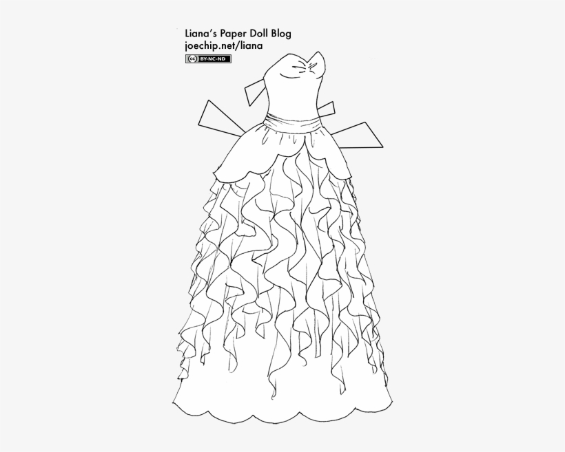 Drawn Gown Ruffle - Drawing Ruffles On Dresses PNG Image | Transparent ...