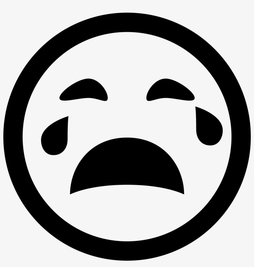 Teardrop Falling On Sad Emoticon Face - Crying Icon Png PNG Image ...