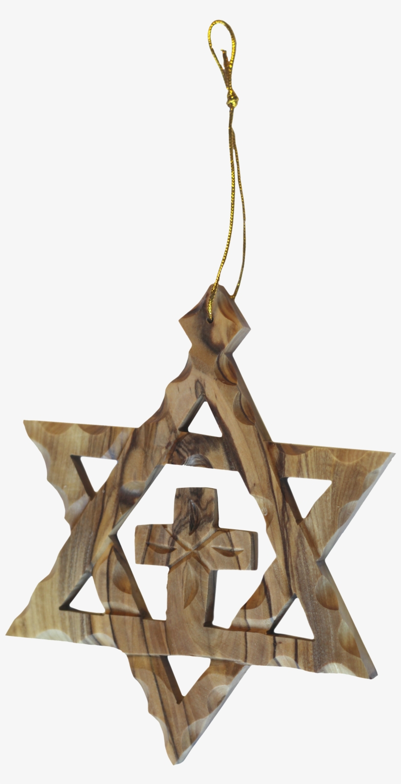 Olivewood Messianic Star Of David Ornament - Star Of David PNG Image ...