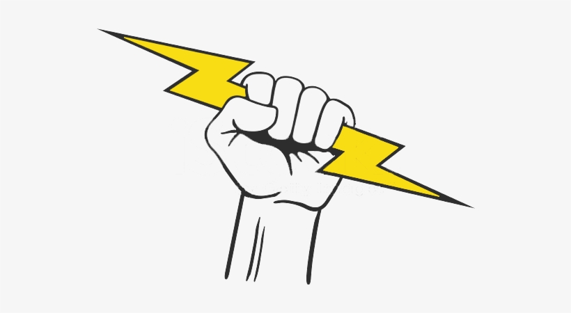 Hand Holding Lightning Bolt Clipart