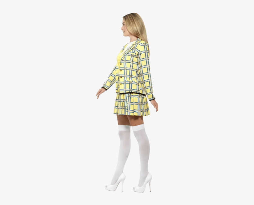 Adult Yellow Clueless Cher Costume - Cher From Clueless Costume PNG ...