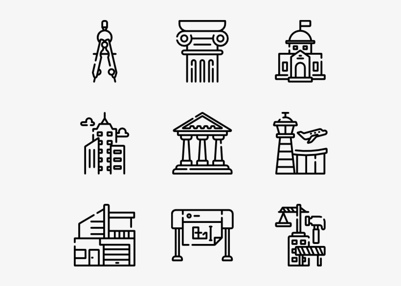 Architecture 50 Icons - Vector Graphics PNG Image | Transparent PNG ...