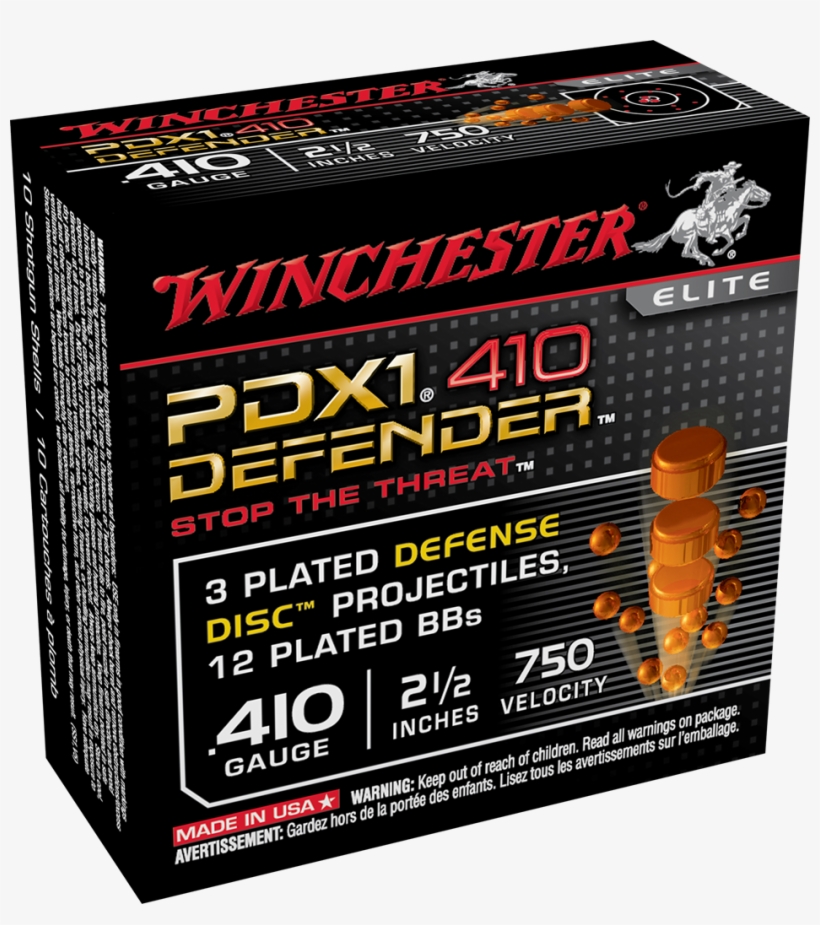 Winchester Pdx1 410 Defender - 410 Self Defense Round PNG Image ...
