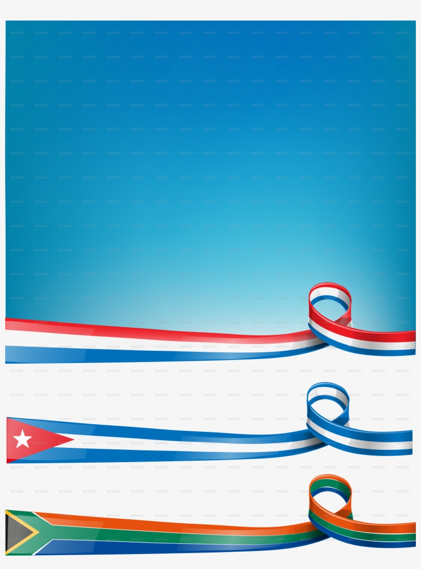 Flagfrance Cuba South Africa - South African Flag Ribbon PNG Image ...