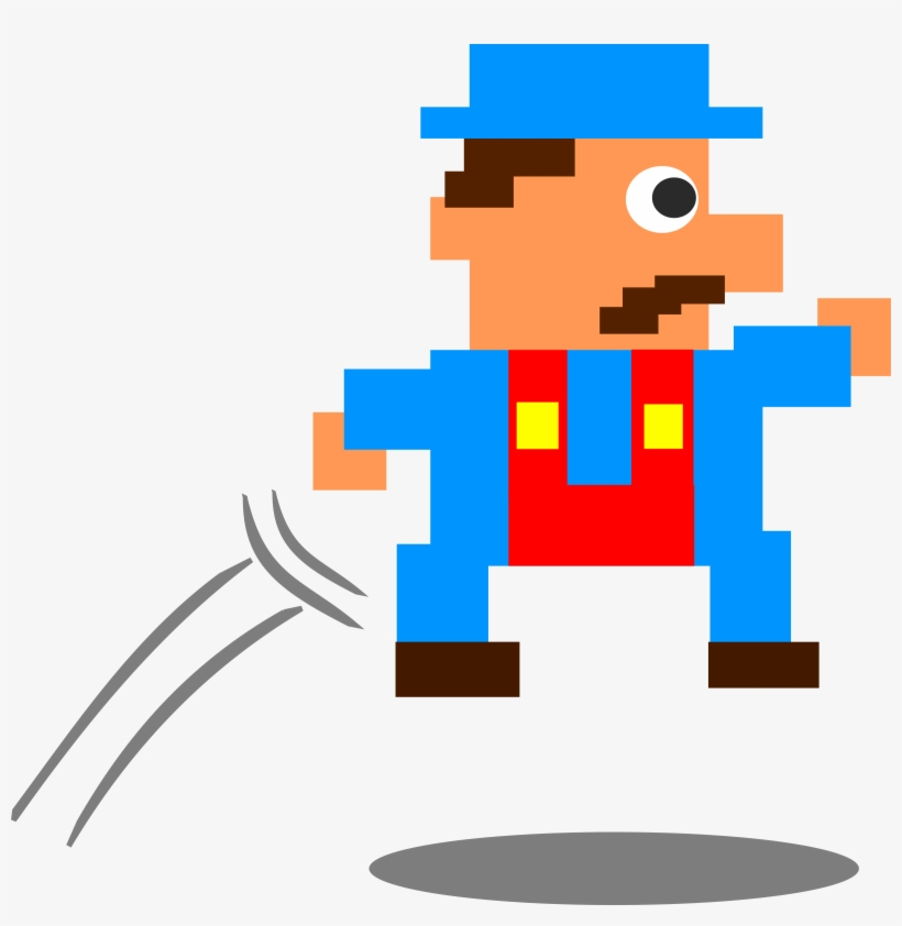 Download Mario Pixel Jump - Mario Jumping Pixel Art | Transparent PNG ...