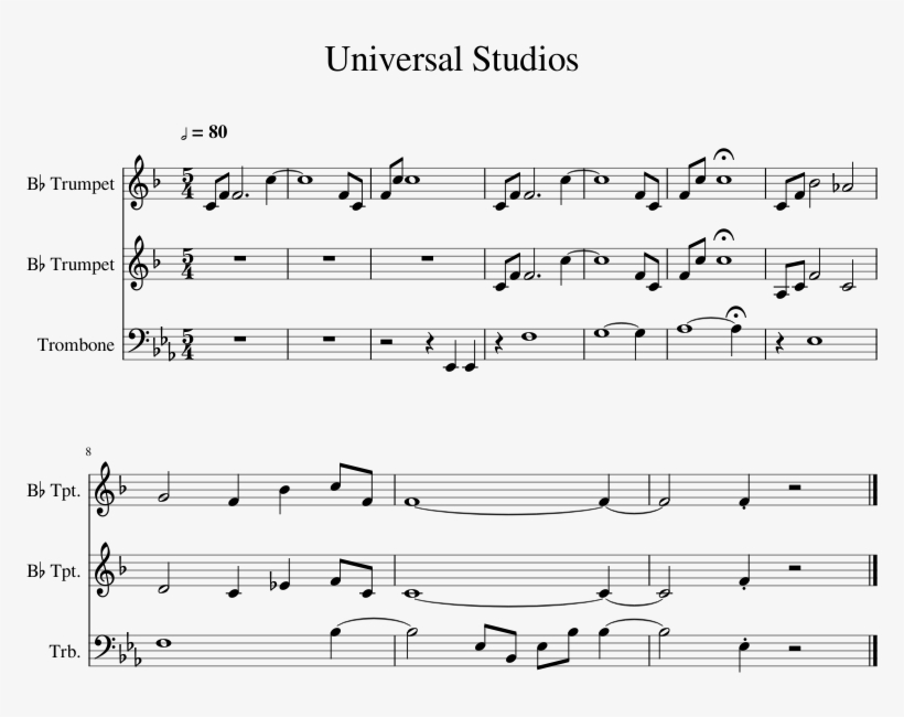 Universal Studios Sheet Music 1 Of 1 Pages - Universal Pictures Sheet ...