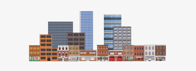 Deluxe Ho Scale Model Train Background Kit With Storefronts - Ho Scale ...