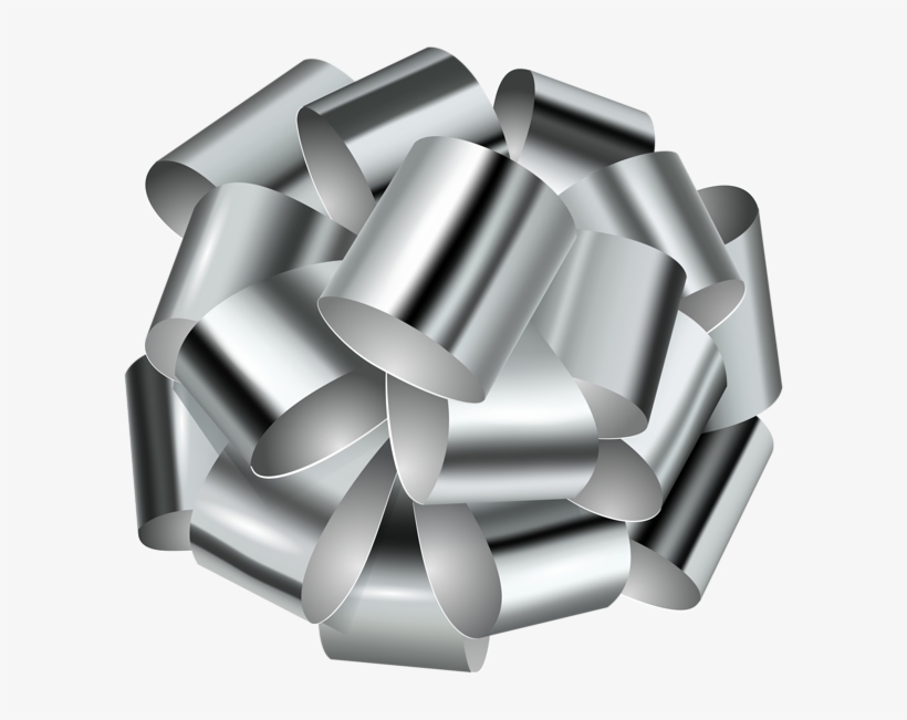 Decorative Silver Bow Transparent Clip Art Image - Cylinder PNG Image ...